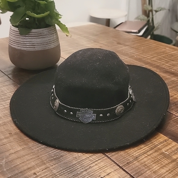 Harley-Davidson | Accessories | Vtg Harley Davidson Black Cowboy Hat | Poshmark